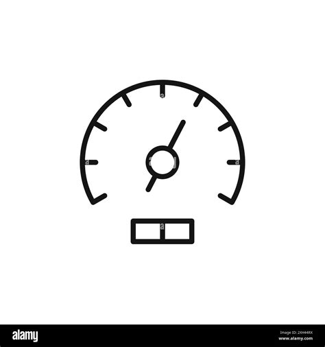 Speedometer Icon Logo Sign Vector Outline In Black And White Color