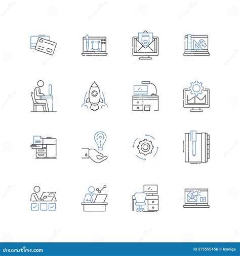 Organization Sequence Line Icons Collection Order Pattern System