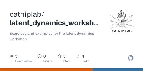 Github Catniplablatentdynamicsworkshop Exercises And Examples For