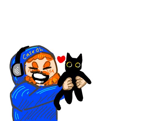 Caseoh Holding Kitty Drawception