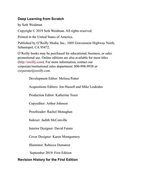 Deep Learning From Scratch Building With Python From First Principlespdf