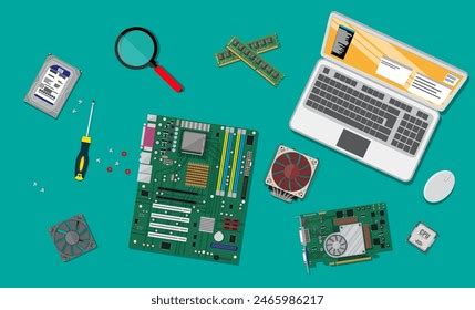 Motherboard Hard Drive Cpu Fan Graphic Stock Vector Royalty Free Shutterstock
