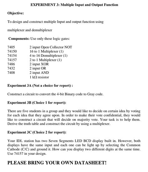 solved experiment 3 multiple input and output function