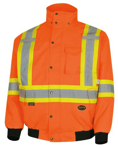 Waterproof 7 In 1 Safety Bomber Detachable Hood Hi Vis Orange 2xl