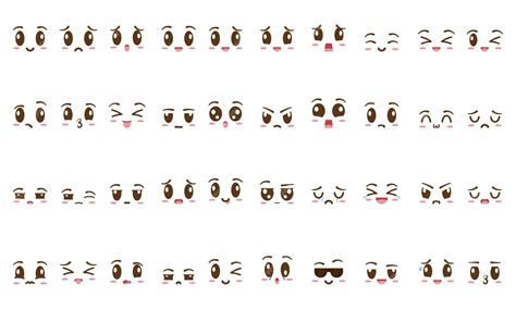 Premium Vector Set Of Borderless Facial Expressions Vector Illustration