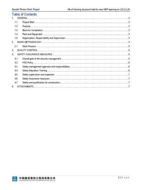 Ms Of Hacking Structural Slab For New Mep Opening Pdf Safety Specification Technical