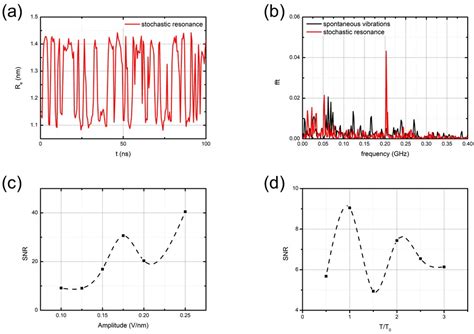 Spontaneous Vibrations And Stochastic Resonance Of Short Oligomeric Springs