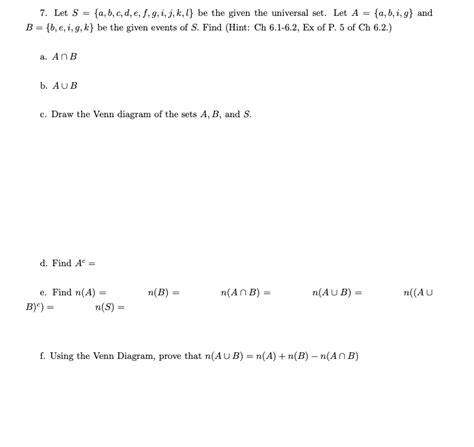 solved 7 let s {a b c d e f g i j k l} be the