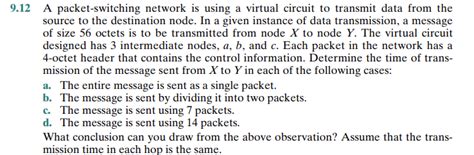 Solved 912 ﻿a Packet Switching Network Is Using A Virtual