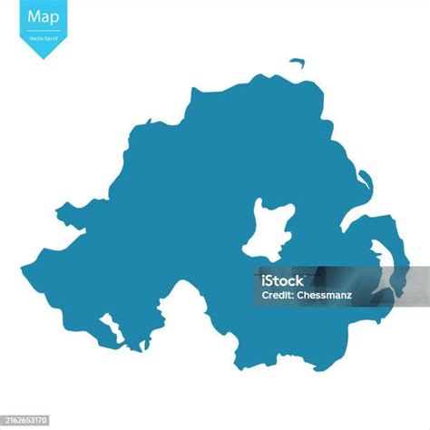 Abstract 흰색 배경에 고립 된 북 아일랜드의 높은 상세한 파란색지도 당신의 웹사이트 디자인 지도 로고 App Ui 여행을 위해 0명에 대한 스톡 벡터 아트 및 기타