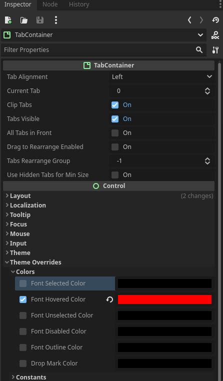 Cant Set Tabs Hover Color By Theme · Issue 80989 · Godotenginegodot