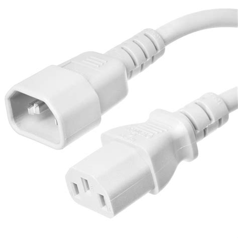 C14 To C13 Power Cords 15a 250v 14 3 Awg White Pdu Whips