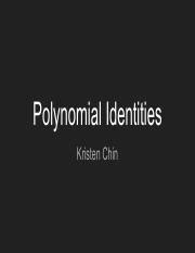 Unveiling The Newest Polynomial Identity A Simple Proof Course Hero