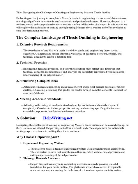 Engineering Masters Thesis Outline Pdf Thesis Engineering