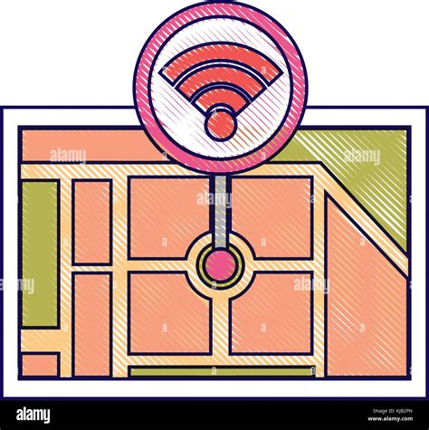 Gps Navigation Pointer Map Wifi Internet Signal Stock Vector Image Art Alamy