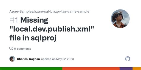 Missing Localdevpublishxml File In Sqlproj · Issue 1 · Azure