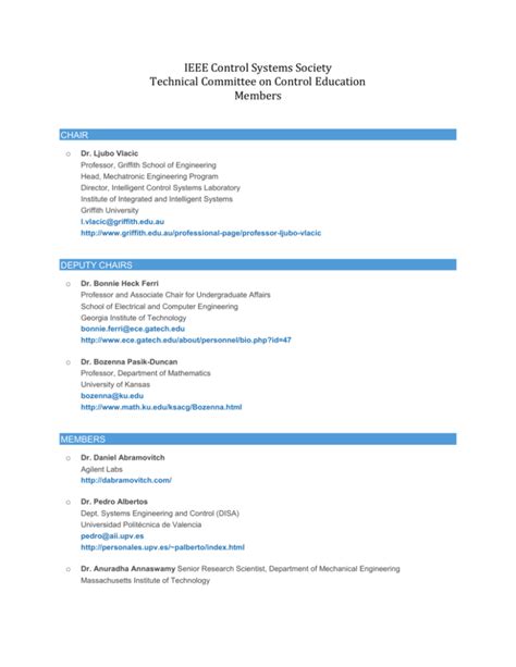 Ieee Control Systems Society