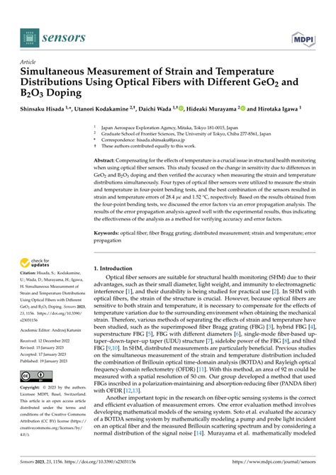 Pdf Simultaneous Measurement Of Strain And Temperature Distributions Using Optical Fibers With
