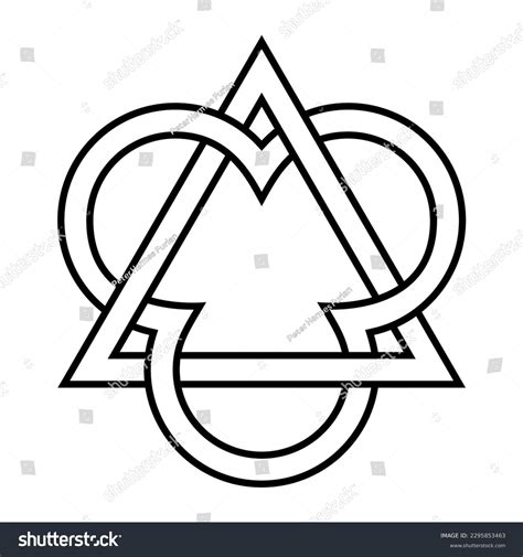 Triangle Interlaced Three Segments Circle Emblem Stock Vector Royalty