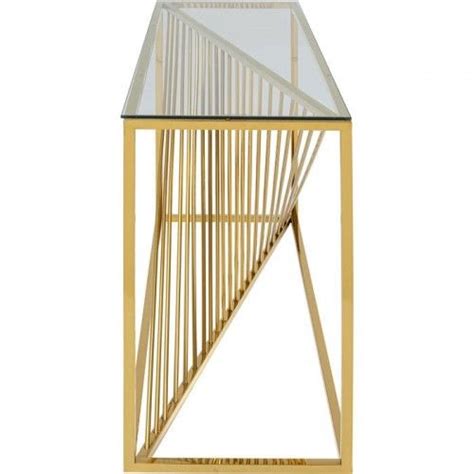 Console In Gold Metal And Tempered Glass Laser Kare Design Loft Attitude