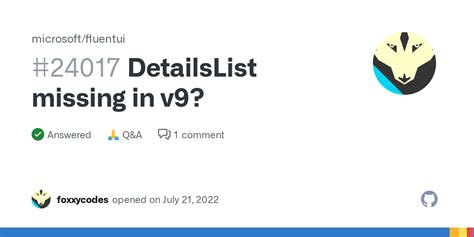 detailslist missing in v9 · microsoft fluentui · discussion 24017