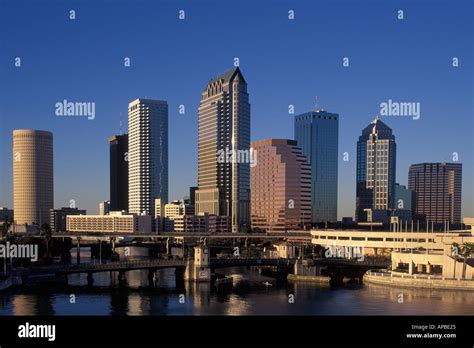 City Skyline And Convention Center Along The Hillsborough River Tampa