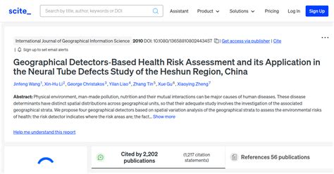 Geographical Detectors‐based Health Risk Assessment And Its Application In The Neural Tube