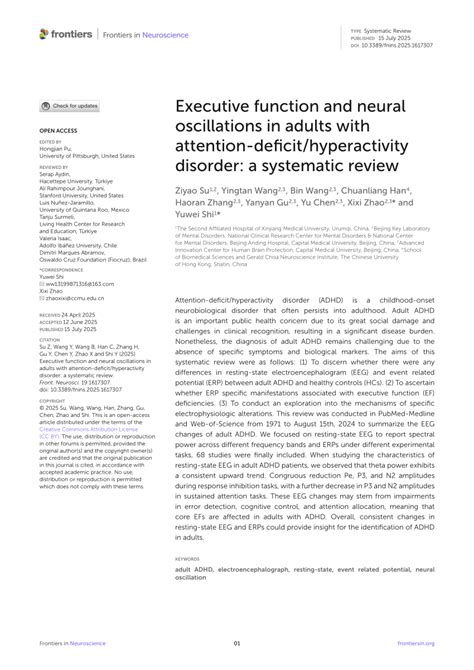 Pdf Executive Function And Neural Oscillations In Adults With