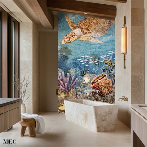 Underwater Sea Turtle Mosaic Wall Mec Artworks Gcc
