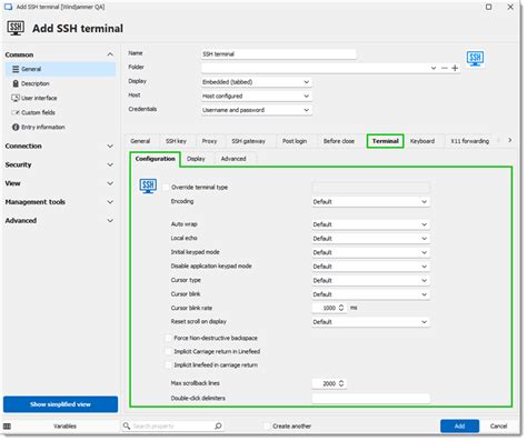 Ssh Terminal Entry Settings Devolutions Documentation