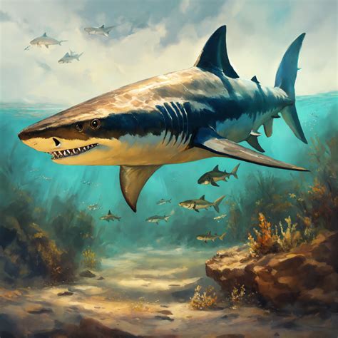 Lexica Oil Paint Concept Art Of An Ancient Prehistoric Shark Oil