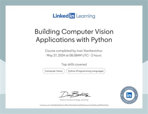 Ivan Stankevichus On Linkedin Certificate Of Completion