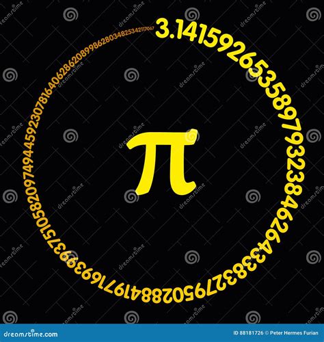 Golden Number Pi Forming A Circle Stock Vector Illustration Of Places Sequence