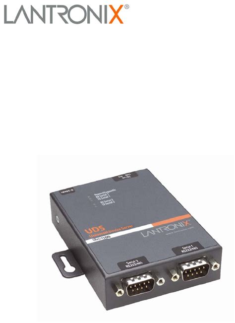 User Manual Lantronix UDS2100 English 86 Pages