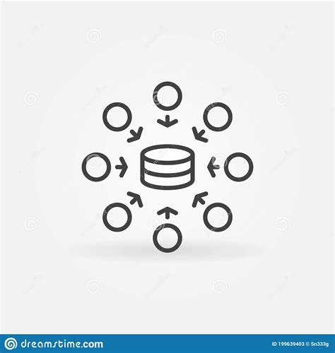 Data Mining Technology Vector Line Concept Minimal Icon Stock Vector