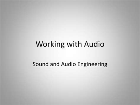 Working With Audio Pptx