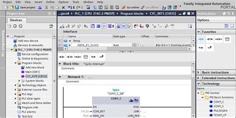 A Plc Project Tree Module B Communication Interface Of The Plc