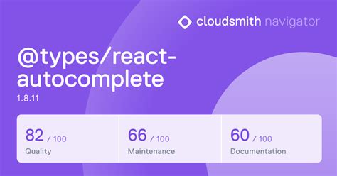 Typesreact Autocomplete 1811 Npm Package Quality Cloudsmith