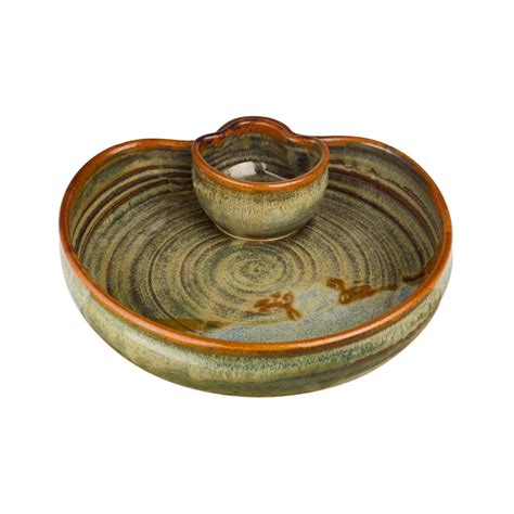 Small Ceramic Chip And Dip Bowl Nebula Sunset Canyon Pottery