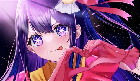 Descargar Fondos De Chica De Anime Gesto De Corazón Ojos Estrellados