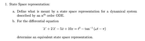 Solved State Space Representationa ﻿define What Is Meant