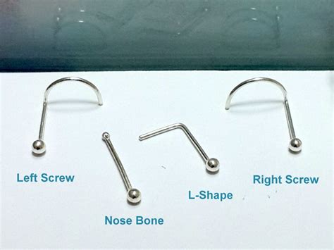 Tiny Nose Stud Nose Screw Nose Bone L Shape Sterling