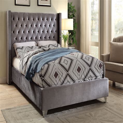 5891 Grey Bed Sasha Collection Affordable Mattress And Furniture