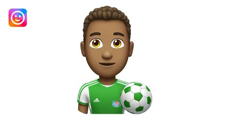 Futbolista Con Balón Pies Y Camiseta Verde Emoji Ai Emoji Generator