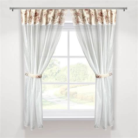 Занавіска легка з вставками у квіти Короткі штори для вікна 1 4х1 7м 2шт купити в Україні Київ