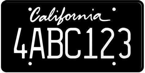 1994 2011 California License Plate Black With White Text 6x12 156