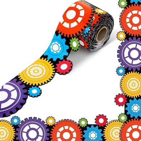 Outus 68 Ft Gears Bulletin Board Borders Engineering Science Classroom Decor For