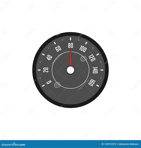 Car Speedometer With Speed Level Scale Isolated On White Car Tachometer Or Odometer With Speed