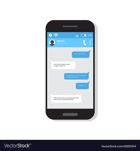 Smart Phone With Chatting Sms Bubble Messages Vector Image