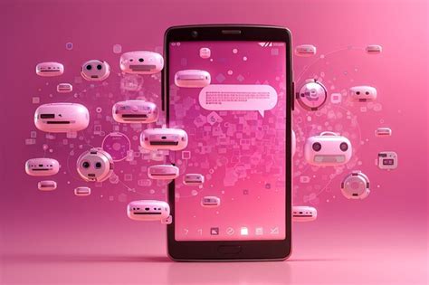 Premium Photo Chatbot Looking Out Of A Smartphone Display Text